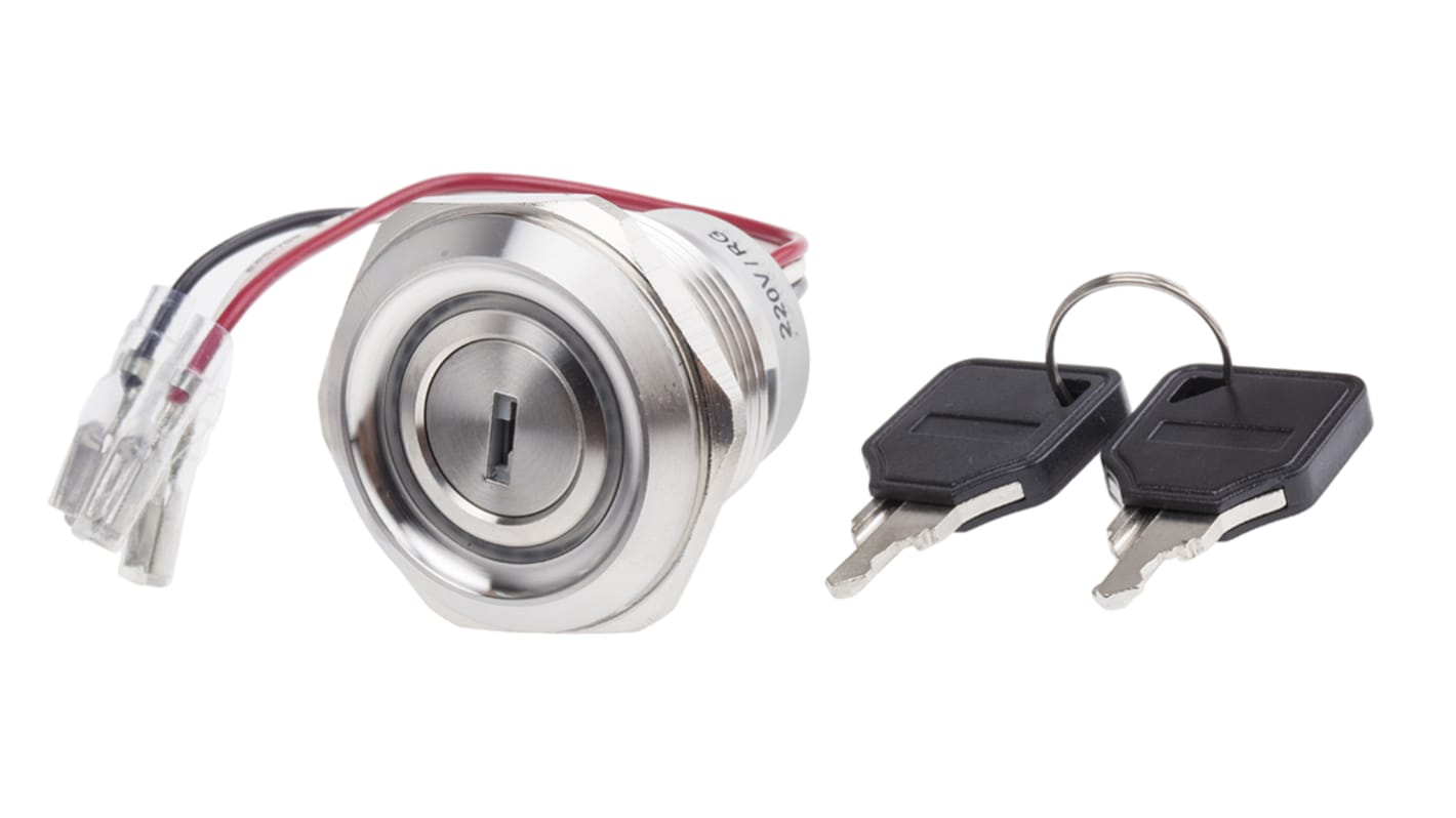 RS PRO IP40 Key Switch, SPDT, 5 A 2-Way | RS