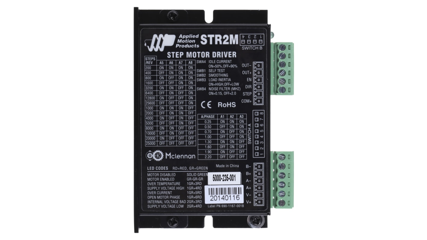 STR-2M | Applied Motion Systems Stepper Motor Controller, 0.3 → 2.2 A ...