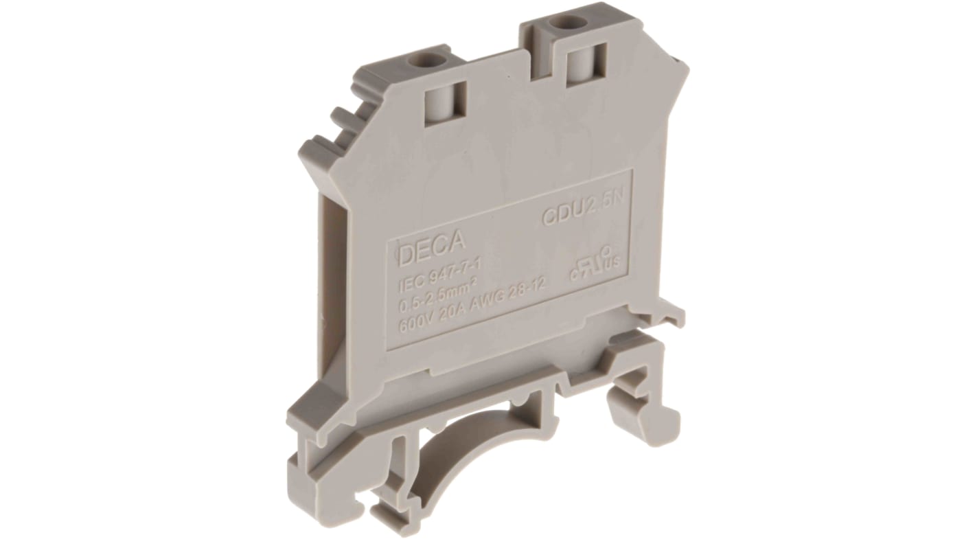 RS PRO DIN Rail Terminal Block, 2.5mm², Single-Level, Screw Termination ...