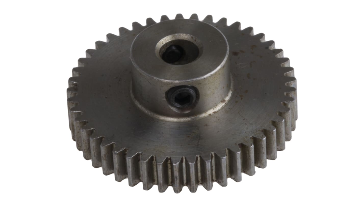 RS PRO Steel 45 Teeth Spur Gear, 0.5 Module, 4mm Bore Diam, 22.5mm ...