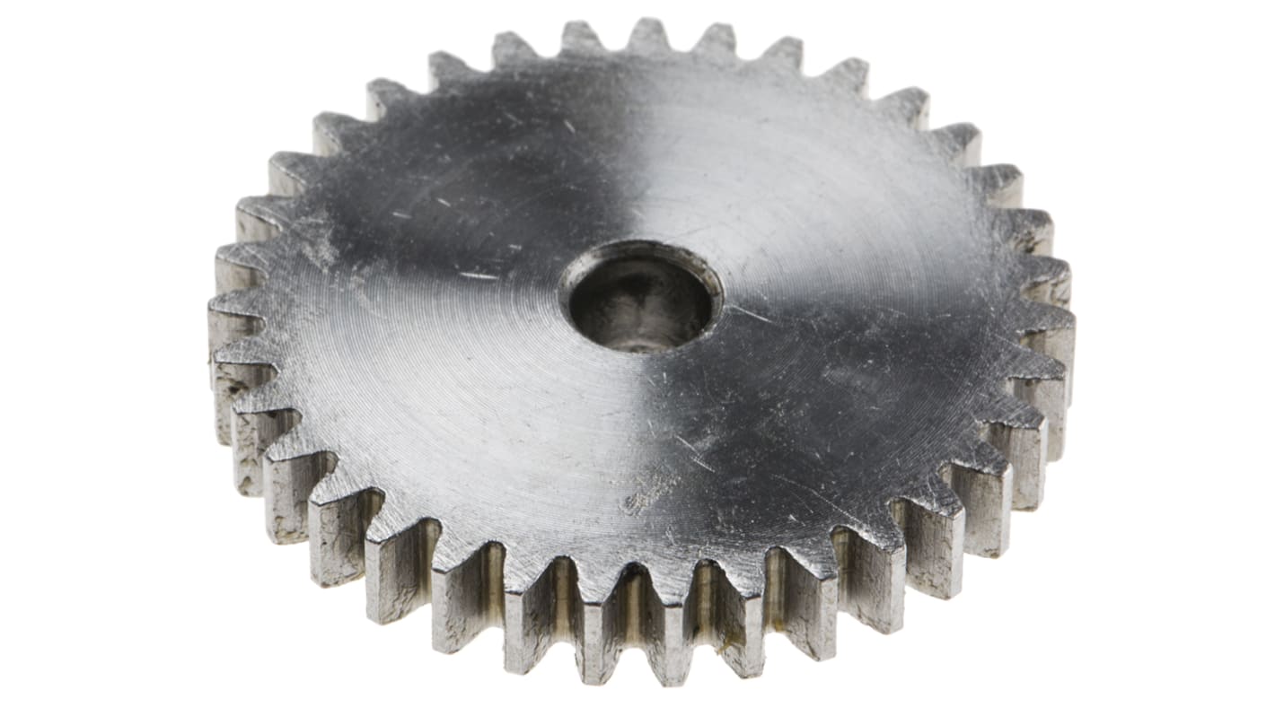 RS PRO Steel 30 Teeth Spur Gear, 1 Module, 6mm Bore Diam, 30mm Pitch ...