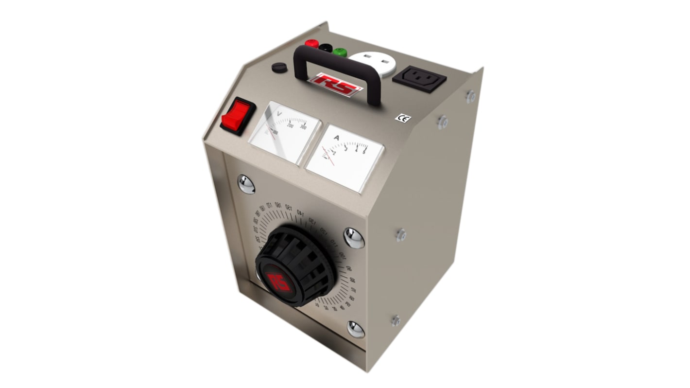 RS PRO 1 Phase 2.4kVA Variac, 240V ac, 10A, Type G - British 3-Pin | RS