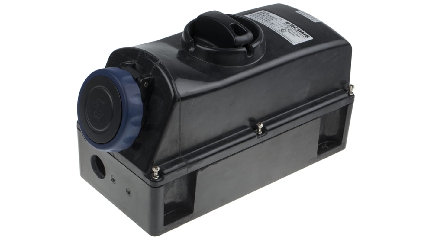 504.1683 | Scame IP66 Blue Surface Mount 2P + E Power Connector Socket ...