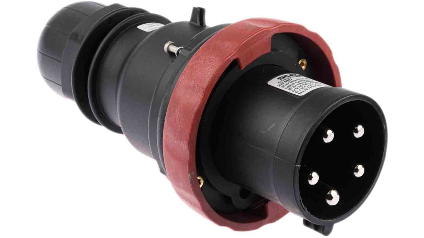 219.6337 | Scame IP66 Red Cable Mount 3P + N + E Power Connector Plug ...