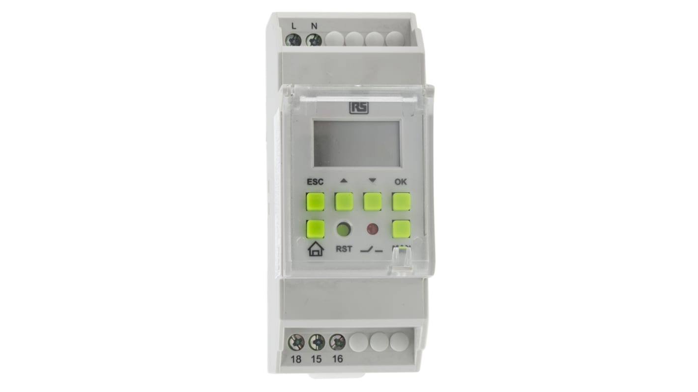 RS PRO Digital DIN Rail Time Switch 110 → 240 V ac, 1-Channel | RS