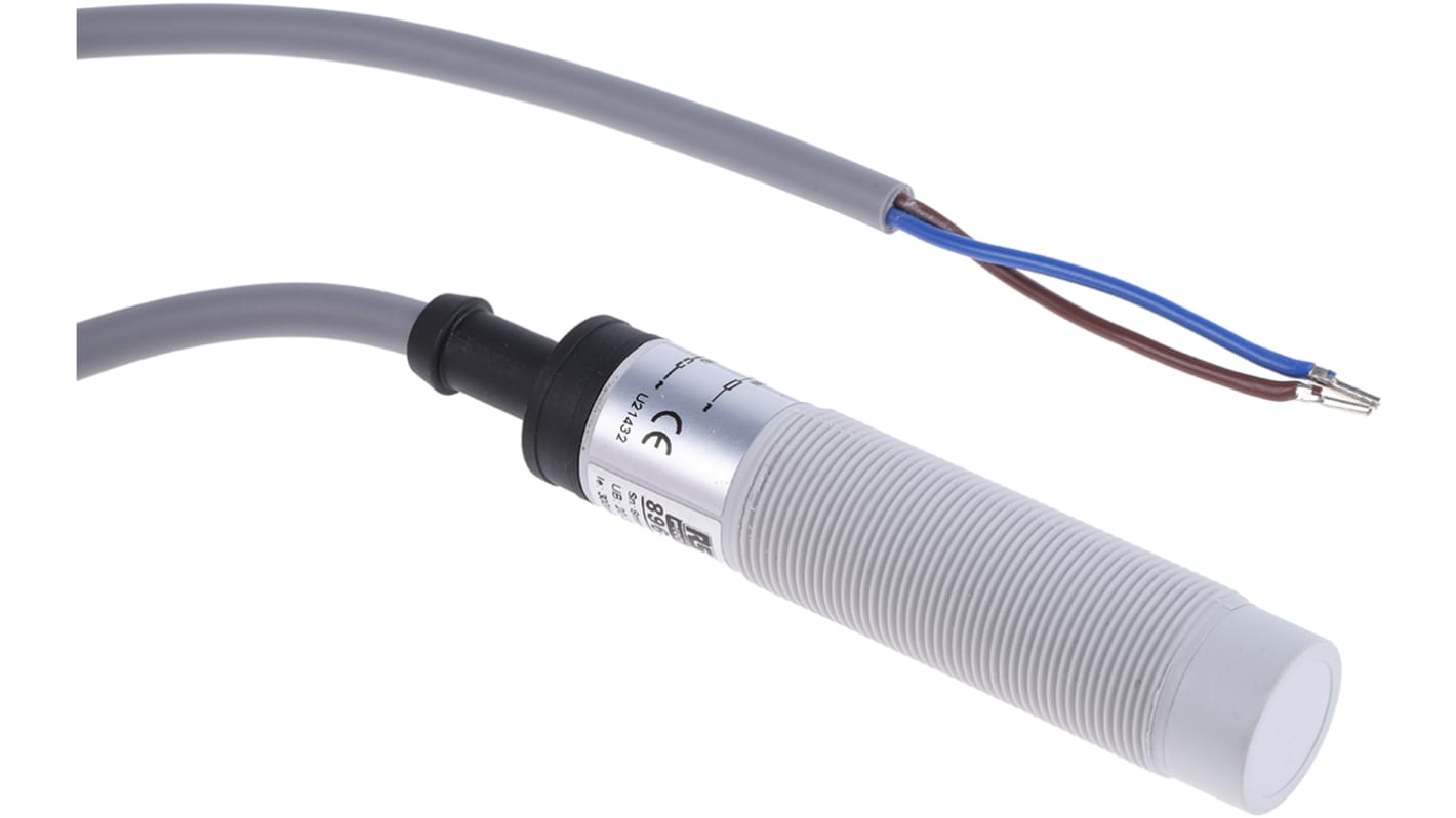 RS PRO Capacitive Barrel-Style Proximity Sensor, M18 x 1, 8 mm Detection, 20 → 250 V ac, IP67 | RS