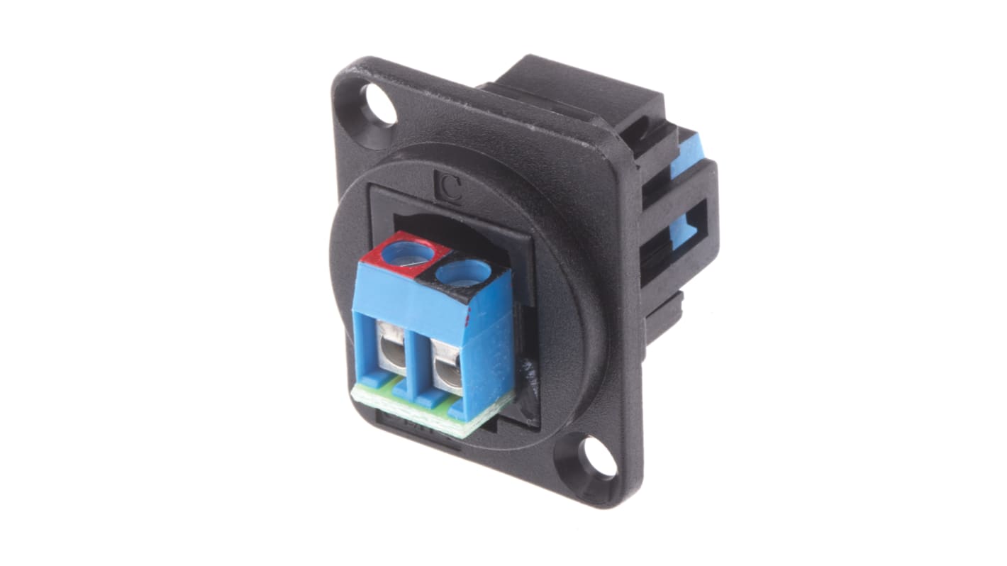 RS PRO 2-Way Terminal Block Connector, 10A, Feed Through Terminals ...