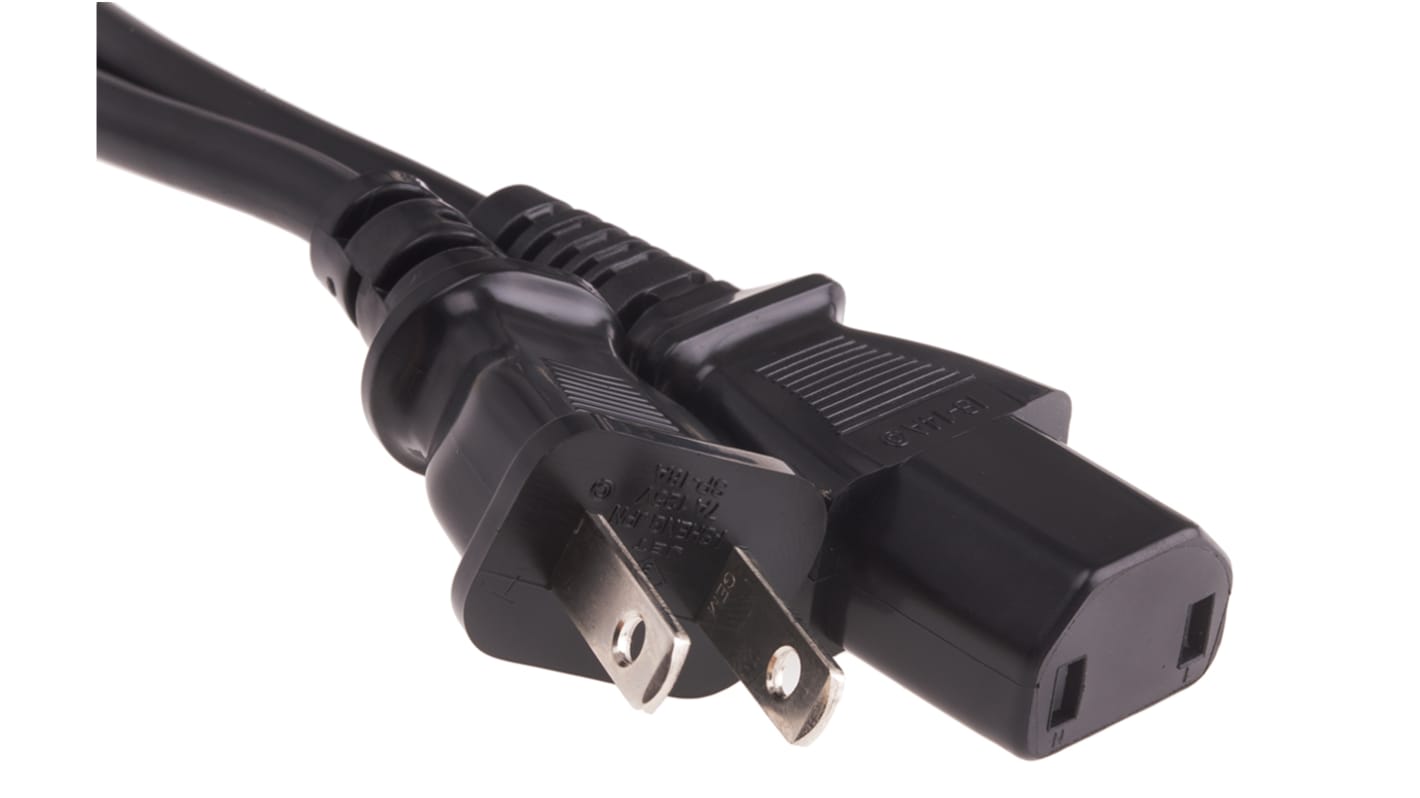 RS PRO IEC C17 Socket to Type A Japanese Plug Power Cord, 2m | RS