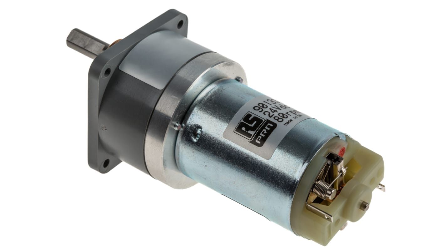 RS PRO Brushed Geared DC Geared Motor, 24 V dc, 20 Ncm, 80 rpm, 6mm ...