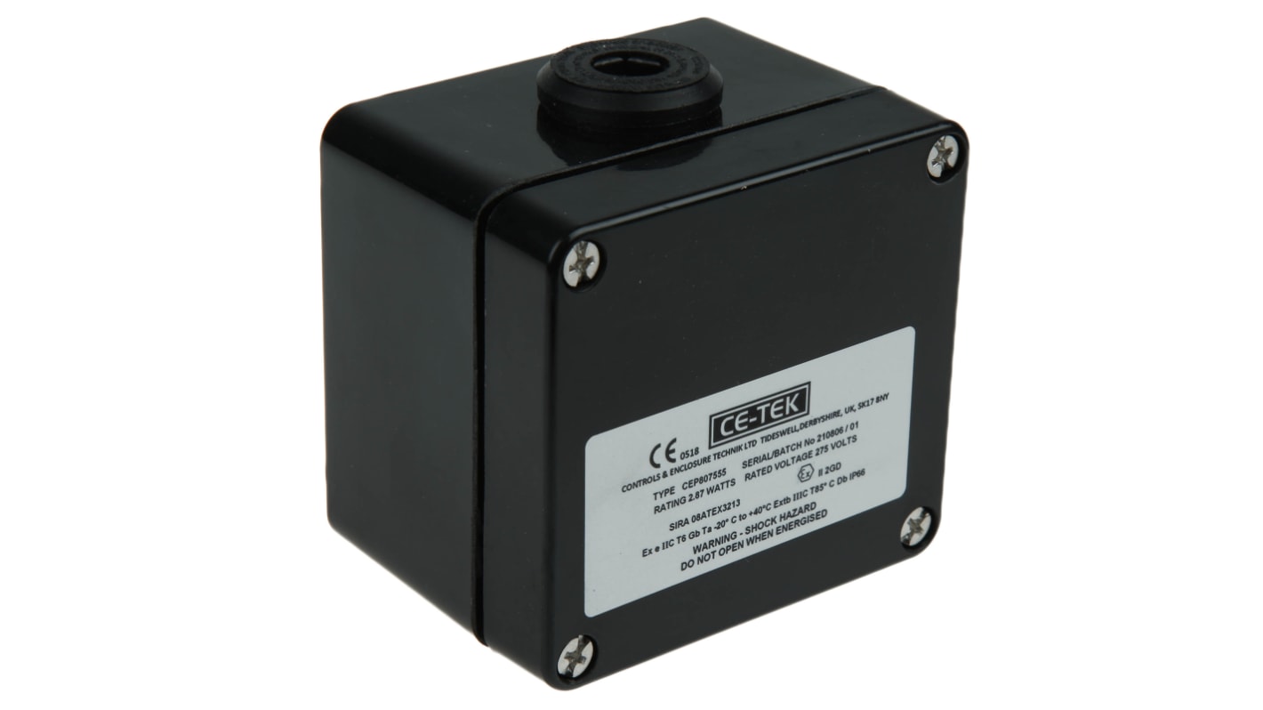 CEP807555PA | CE-TEK CEP Series Black Polyester Junction Box, IP66, 5 ...