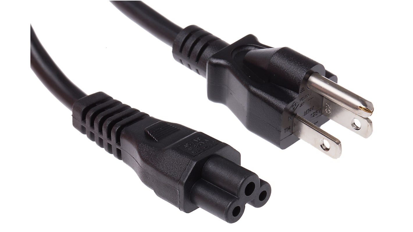 RS PRO IEC C5 Socket to Type B Japanese Plug Power Cord, 2m | RS