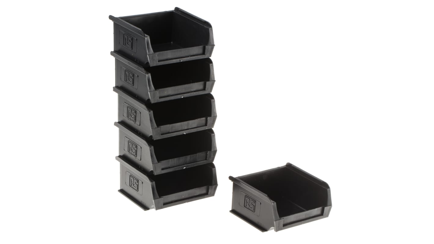 RS PRO PP Storage Bin, 50mm x 100mm, Black | RS