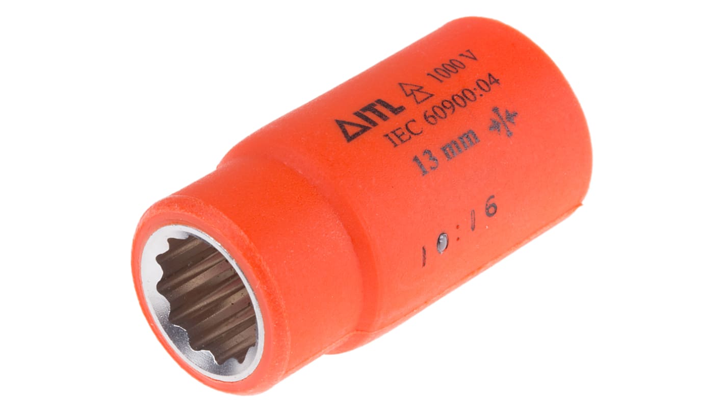 ITL Insulated Tools Ltd 1/2 in Drive 13mm Insulated Standard Socket, 12 ...