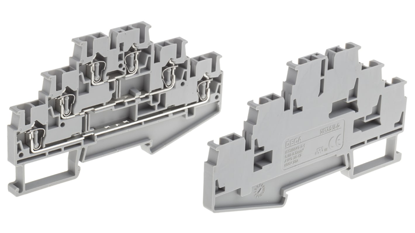 RS PRO Grey Feed Through Terminal Block, 2.5mm² | RS