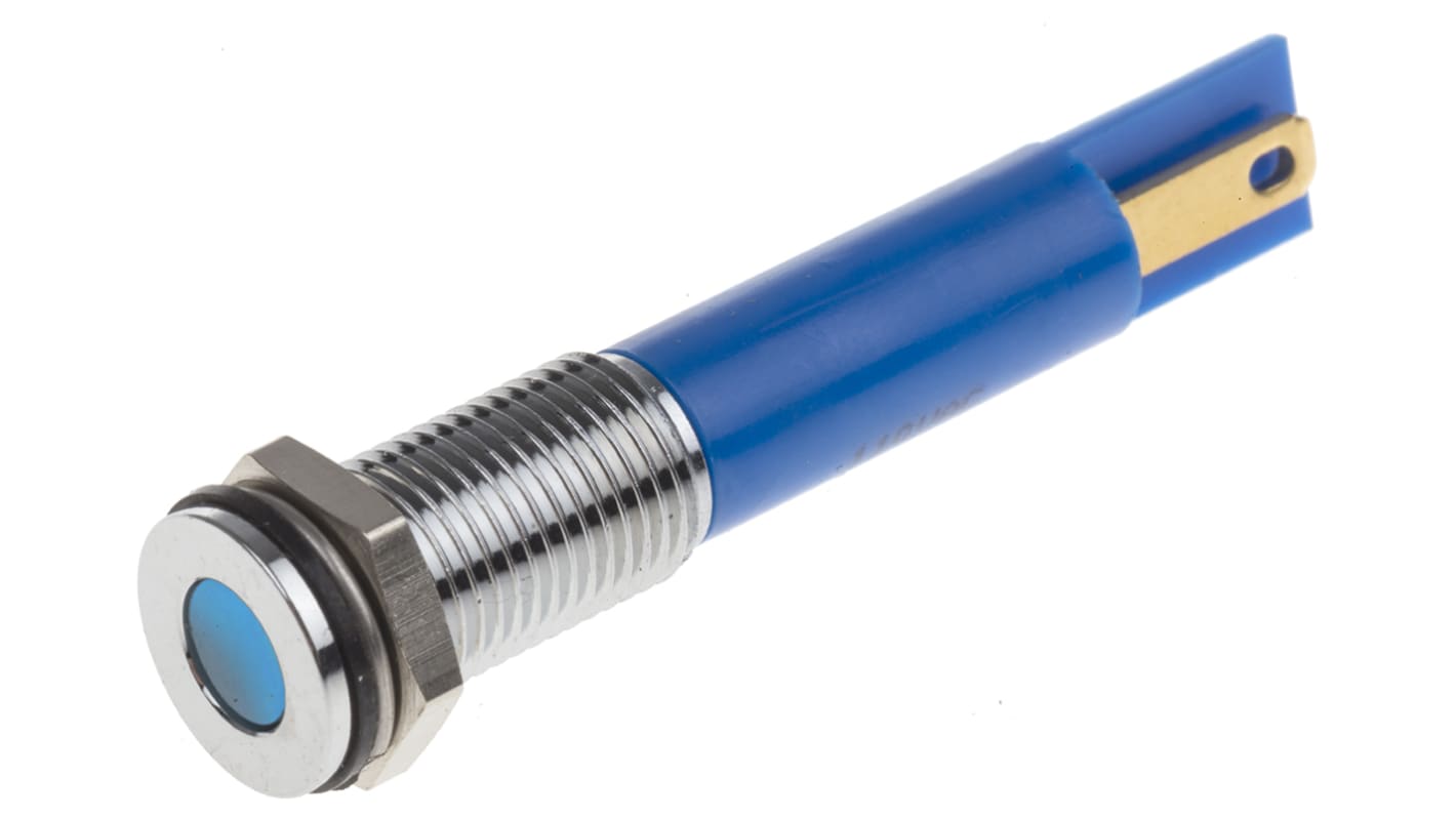 RS PRO Blue Panel Mount Indicator, 110V ac, 8mm Mounting Hole Size ...