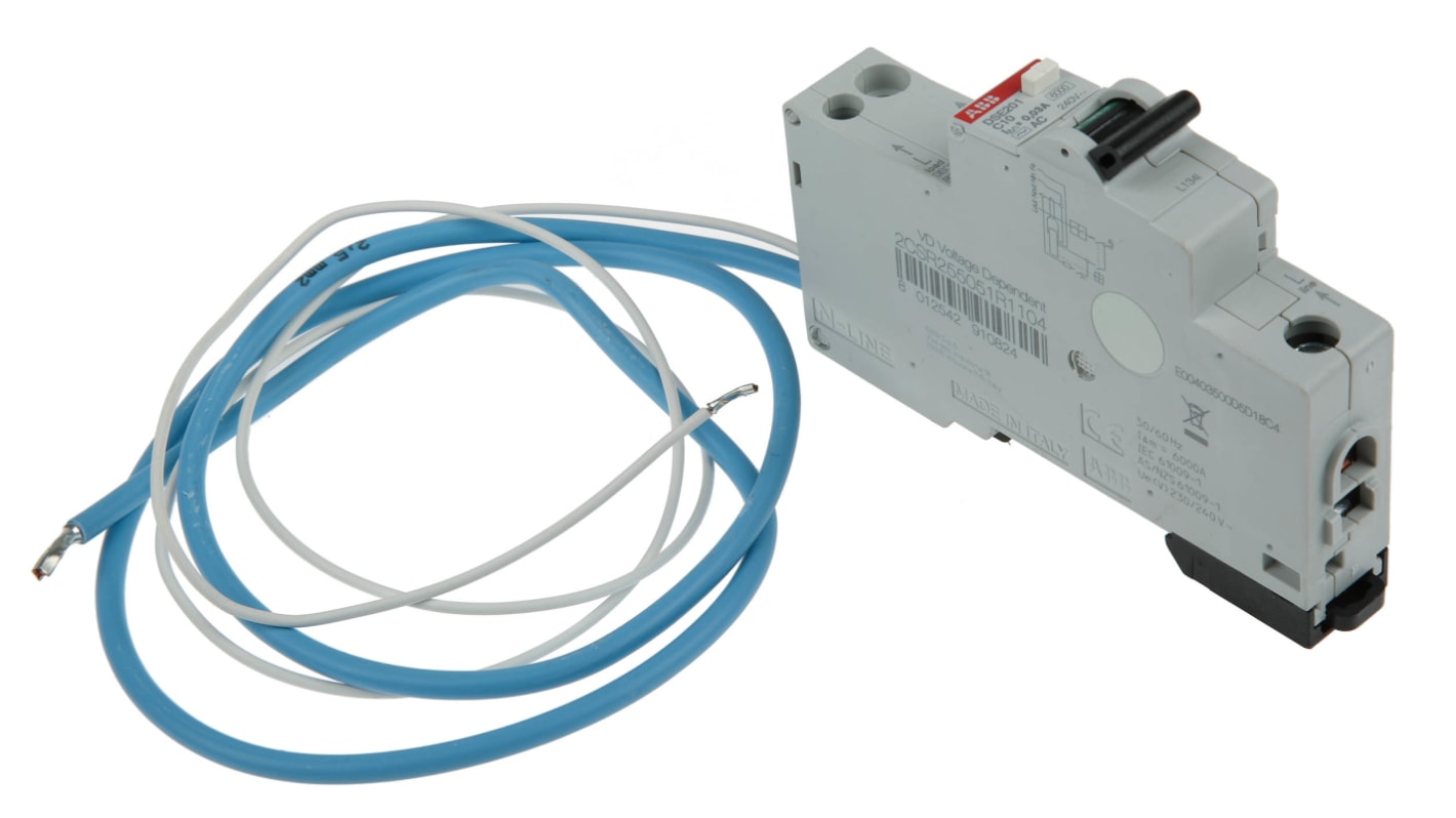 2CSR255051R1104 DSE201 C10 AC30 - N Blue | ABB RCBO, 10A Current Rating, 1P+N Poles, 30mA Trip ...