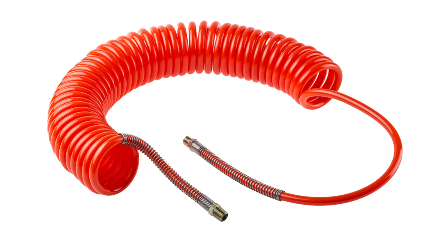 RS PRO 6m, Polyurethane Recoil Hose, with BSPT 1/4" Male connector | RS
