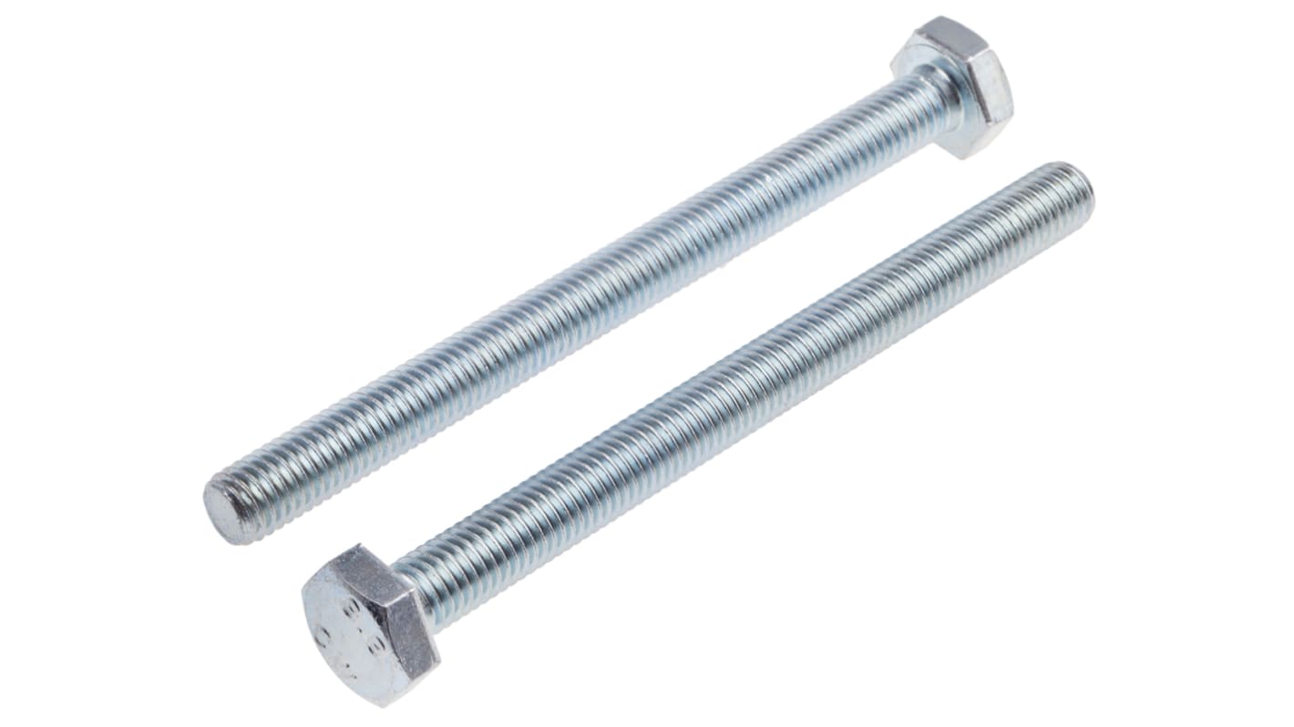 RS PRO Bright Zinc Plated Steel Hex, Hex Bolt, M10 x 120mm | RS