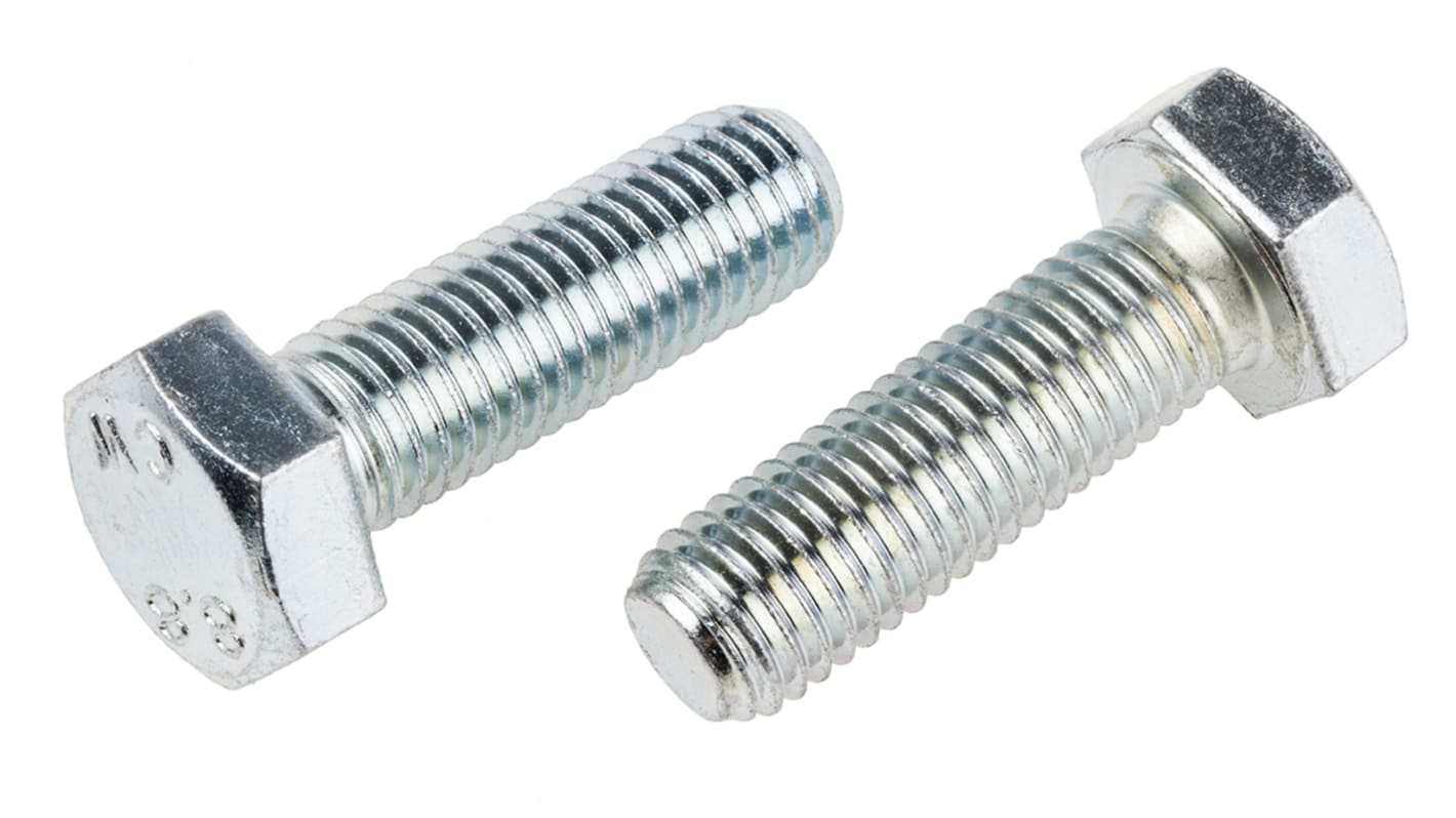 RS PRO Bright Zinc Plated Steel Hex, Hex Bolt, M14 x 45mm | RS