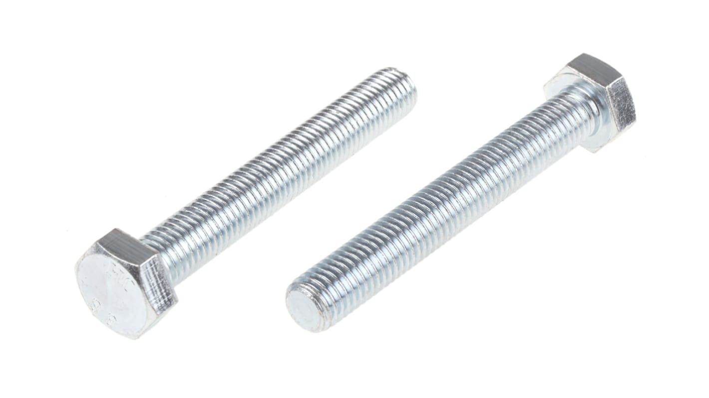 RS PRO Bright Zinc Plated Steel Hex, Hex Bolt, M14 x 100mm | RS