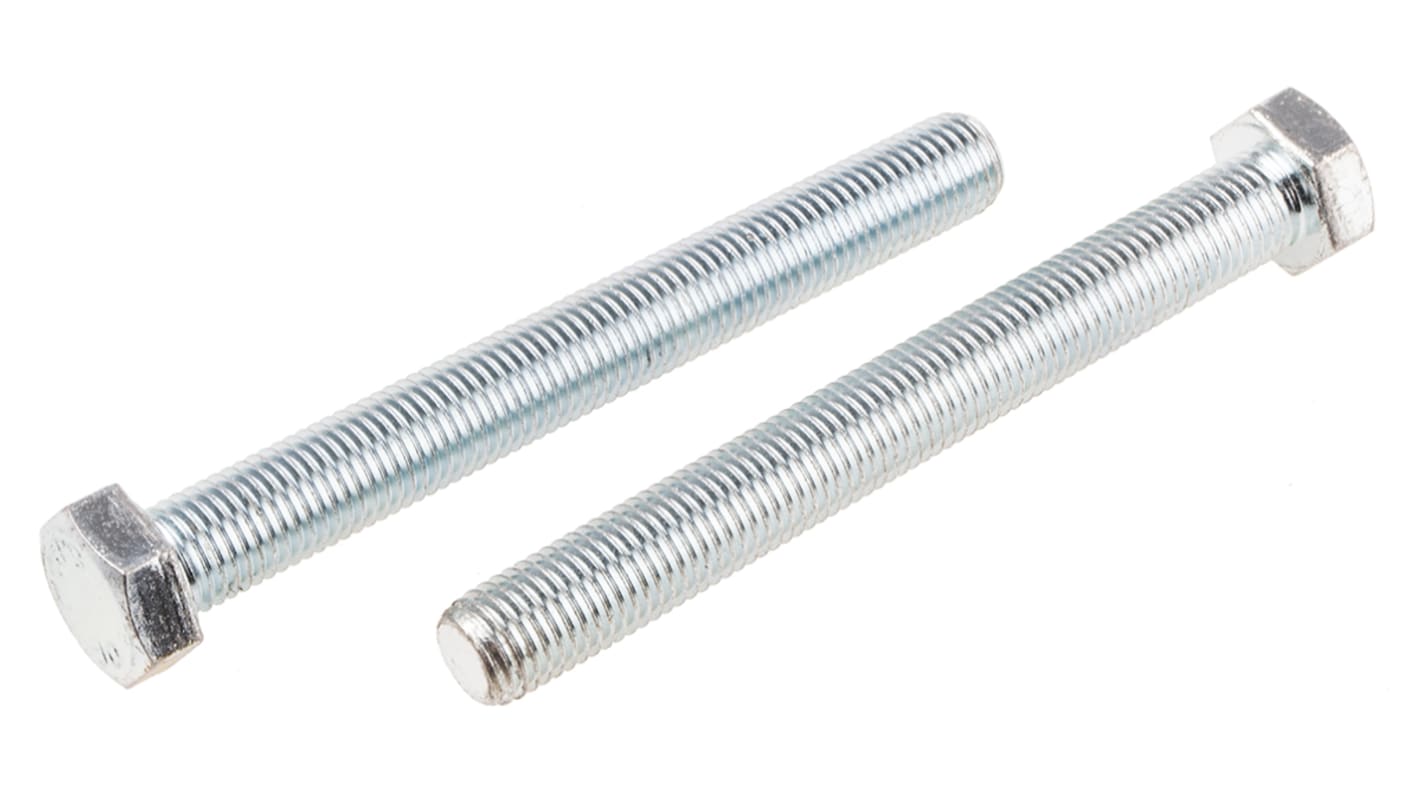 RS PRO Bright Zinc Plated Steel Hex, Hex Bolt, M16 x 140mm | RS