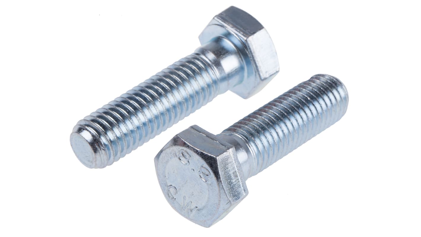 RS PRO Bright Zinc Plated Steel Hex, Hex Bolt, M14 x 50mm | RS