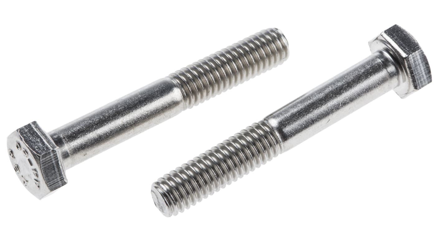 RS PRO Stainless Steel Hex, Hex Bolt, M6 x 40mm | RS