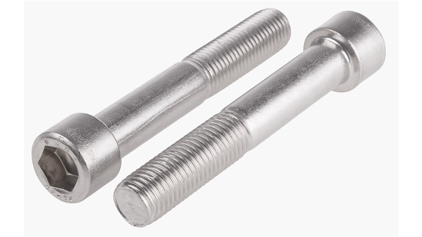 RS PRO Plain Stainless Steel Hex Socket Cap Screw, DIN 912, M16 x 100mm ...