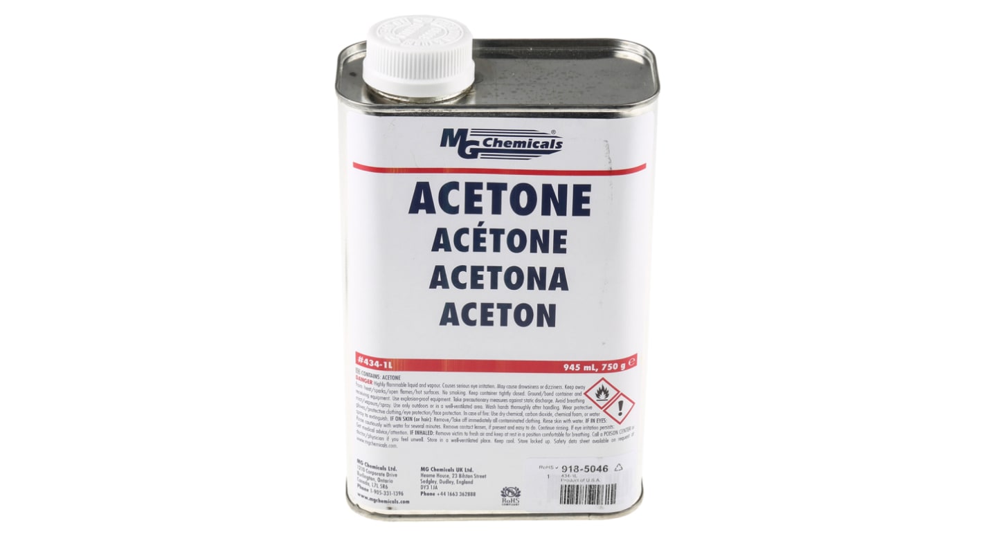 434-1L | MG Chemicals 1 L Can Acetone for 3D Printing | RS