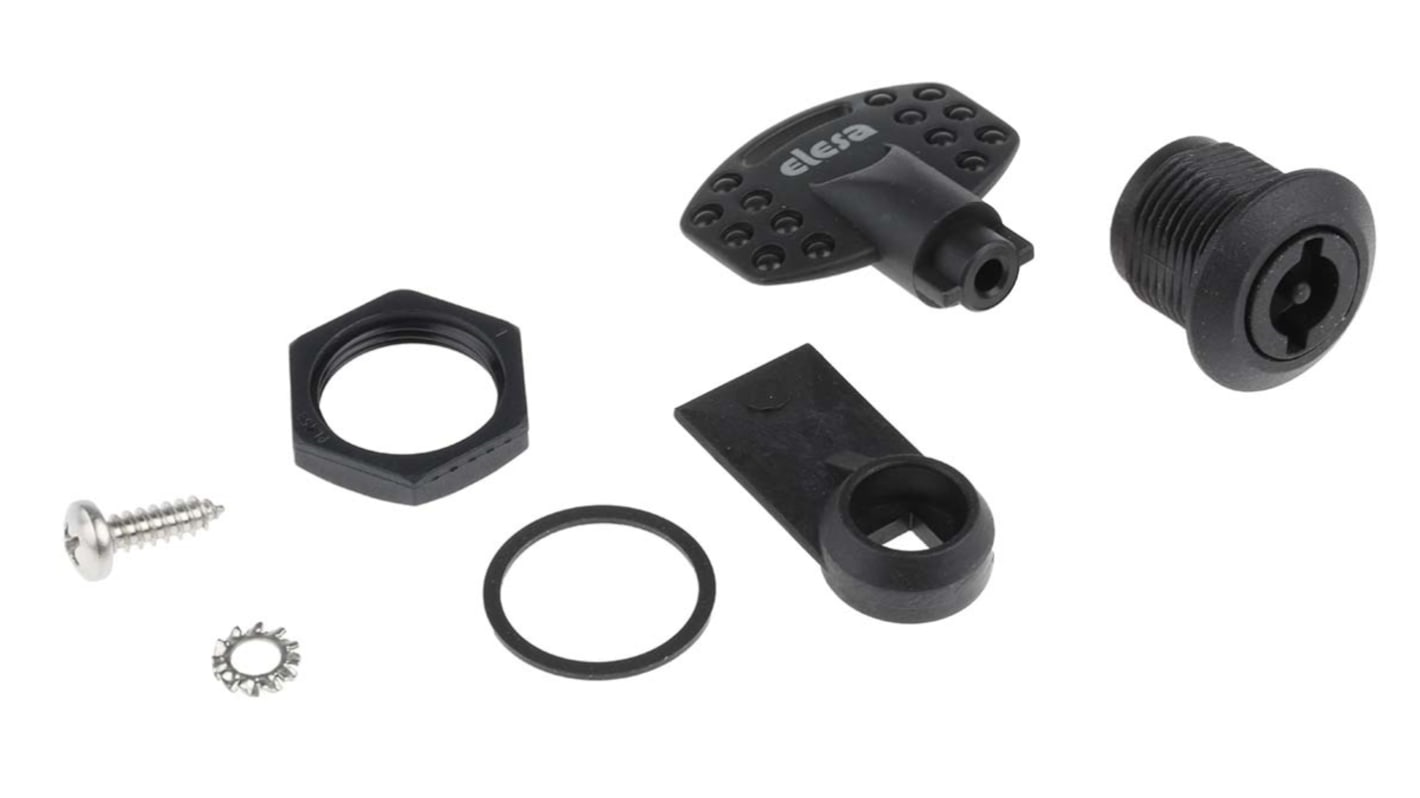 421391 | Elesa Black Polyamide Locking Latch, 20mm Panel-to-Tongue, Key ...