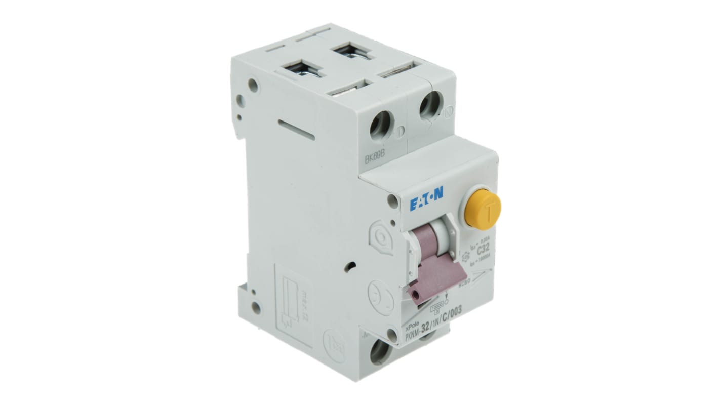 236305 PKNM-32/1N/C/003-MW | Eaton RCD, 32A, 2 Pole, 30mA, Type C | RS