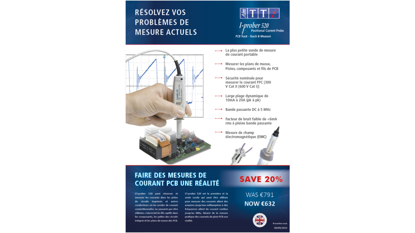 Iprober520 | Sonde de courant Aim-TTi, I-prober 520, bande passante DC ...