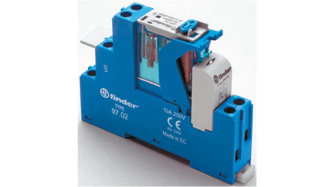 4C.02.8.024.0060SPA | Relais d'interface Finder, 4C Series, 24V c.a., 2 ...