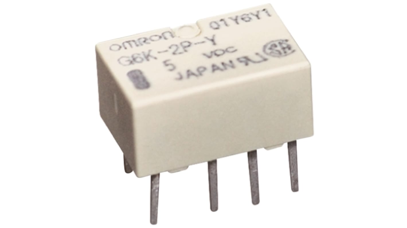 G6KU2PY5DC | Omron PCB Mount Latching Signal Relay, 5V dc Coil, 1A ...