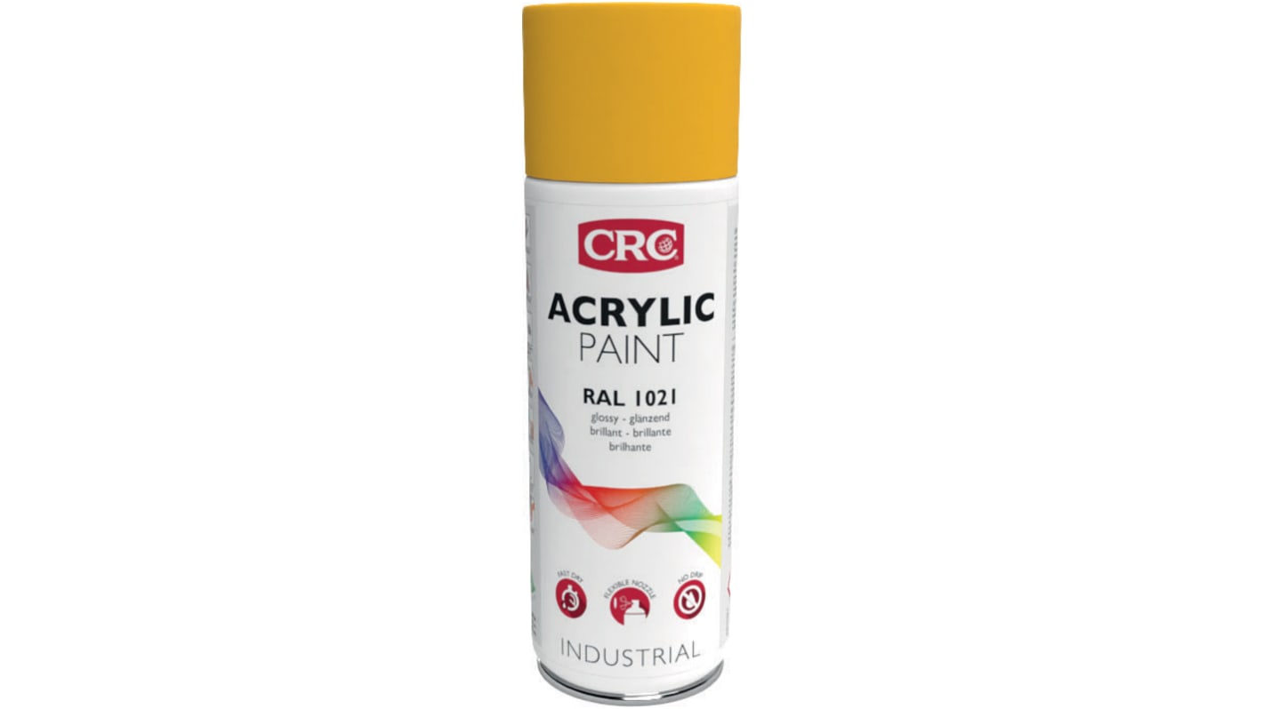 11679 | Peinture aérosol CRC ACRYLIC PAINT, Jaune RAL 1021 Brillant ...
