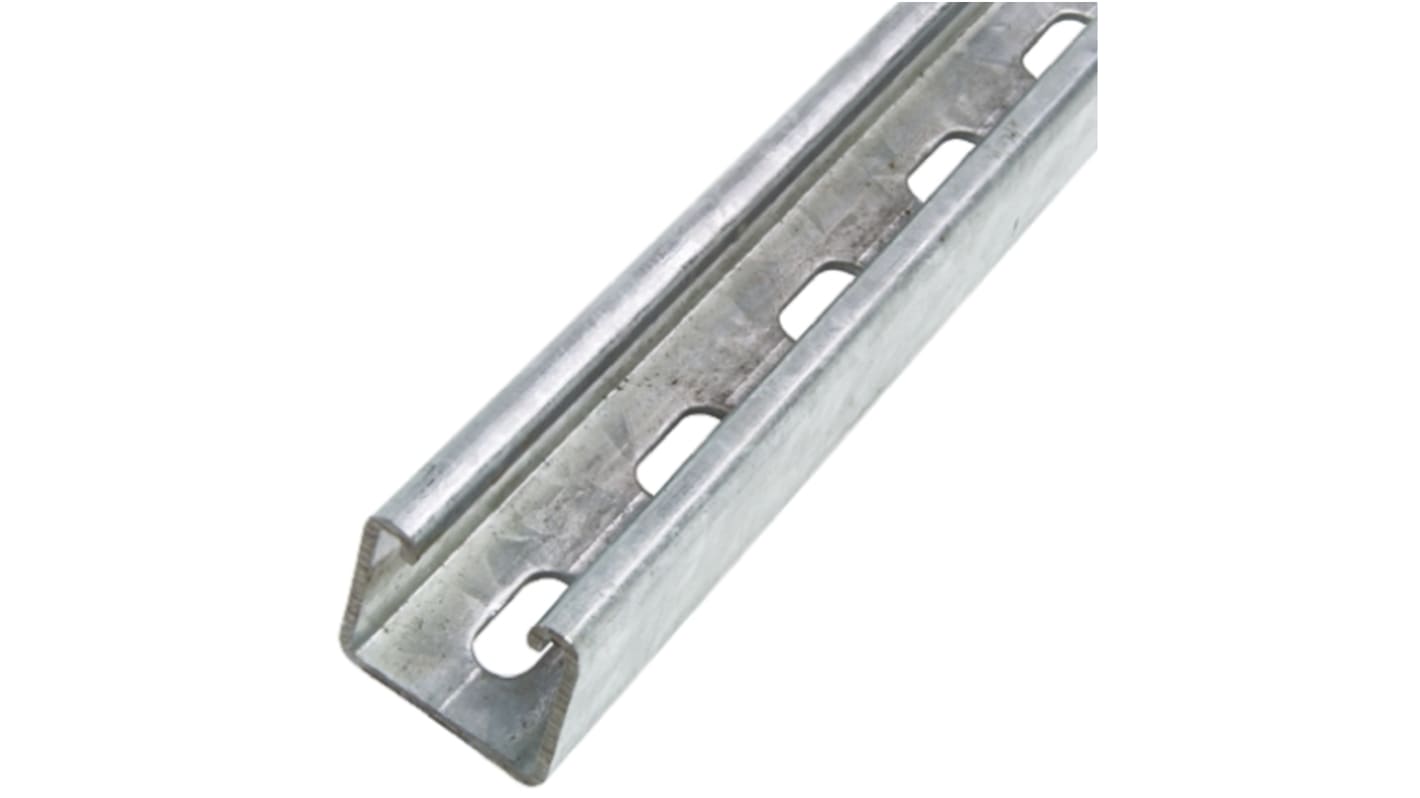 P 1000 T X 2M | Unistrut 41 x 41mm Slotted Galvanised Steel Strut, 2m ...