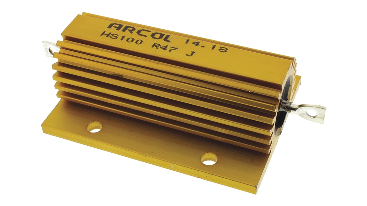 Arcol, 470mΩ 100W Wire Wound Chassis Mount Resistor HS100 R47 J ±5% | RS