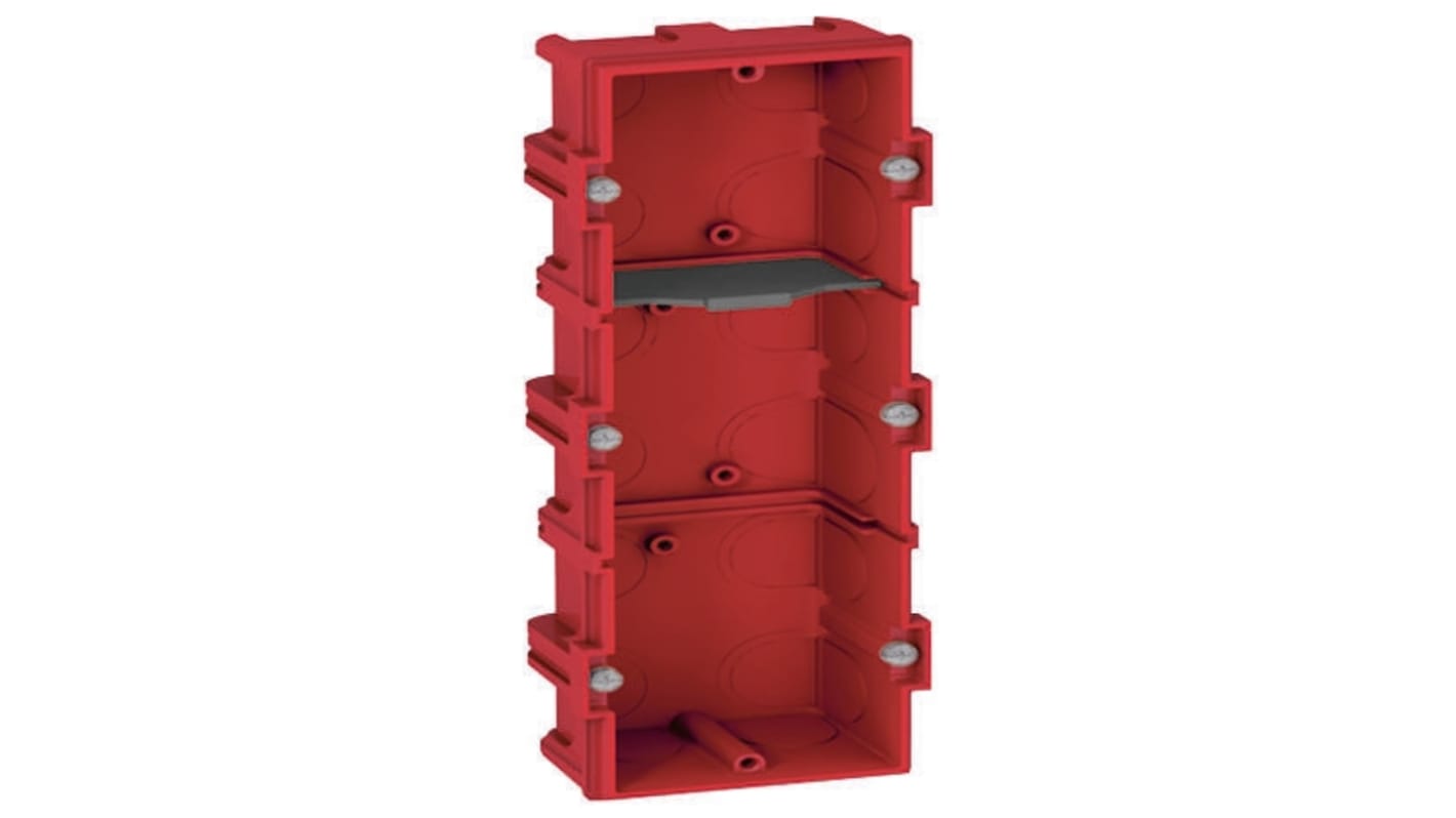 0 801 42 | Legrand Batibox Red Plastic Back Box, NF, 2 Gangs | RS