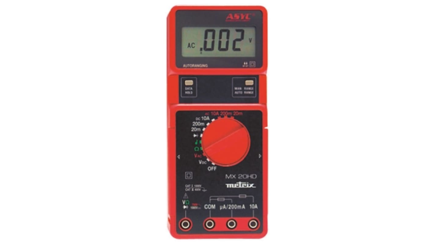 MX0020HD | Metrix MX 20HD Handheld Digital Multimeter, 10A ac Max, 10A ...