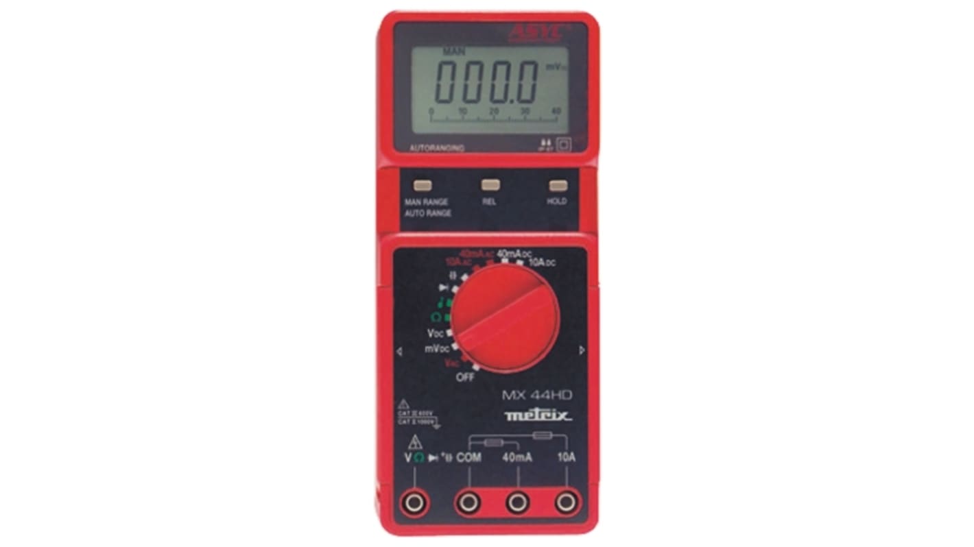 MX0044HDL | Metrix MX 44HDL Handheld Digital Multimeter, 10A ac Max ...