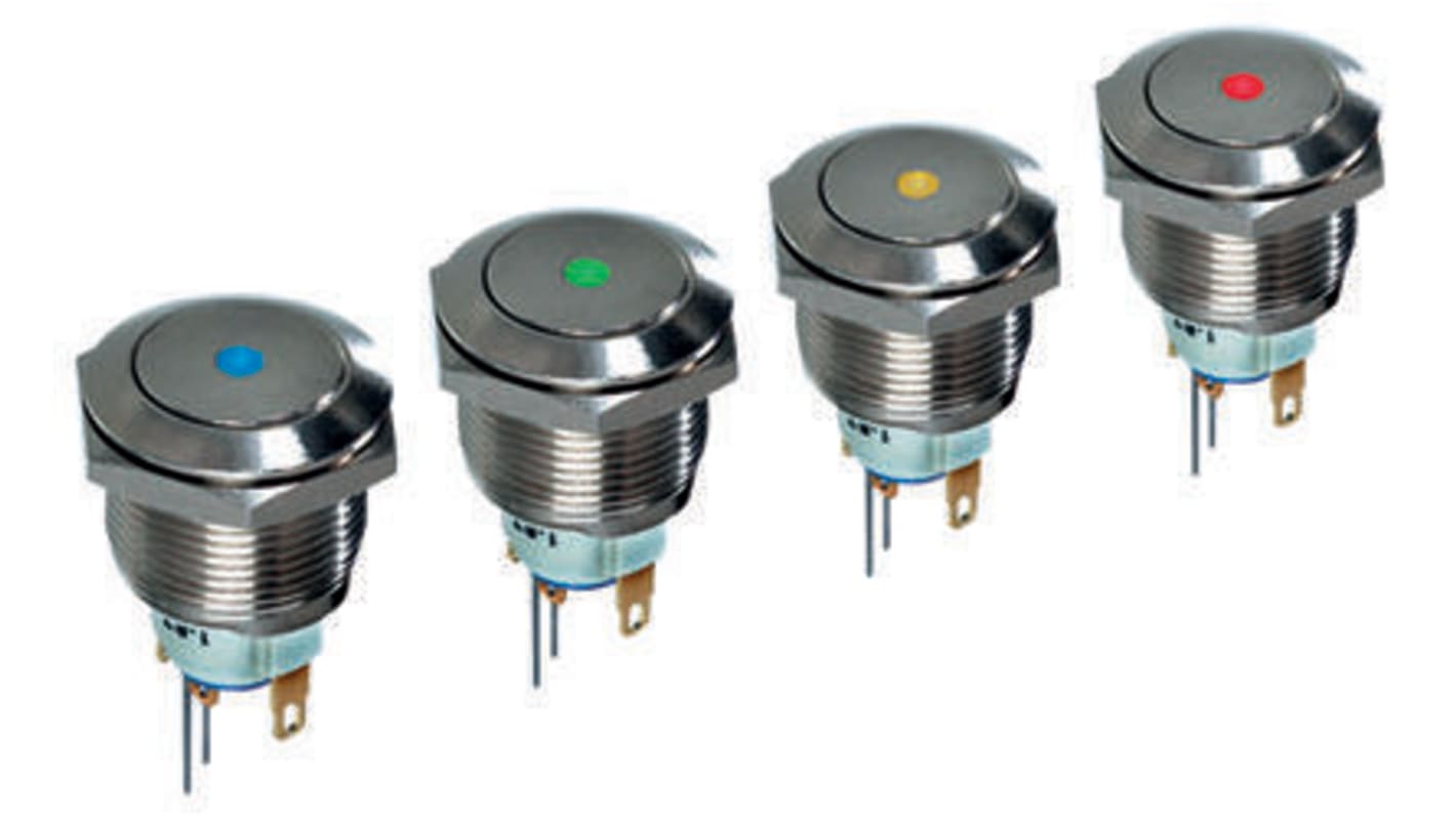 AV091L6EA200 | APEM Illuminated Push Button Switch, Latching, 19.2mm ...