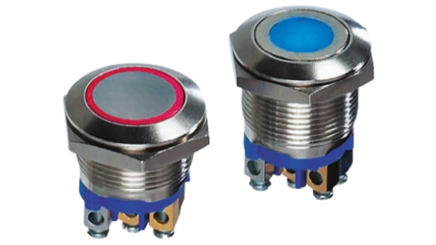 AV09C7L3D9401K | APEM Illuminated Push Button Switch, Momentary, 19.2mm ...