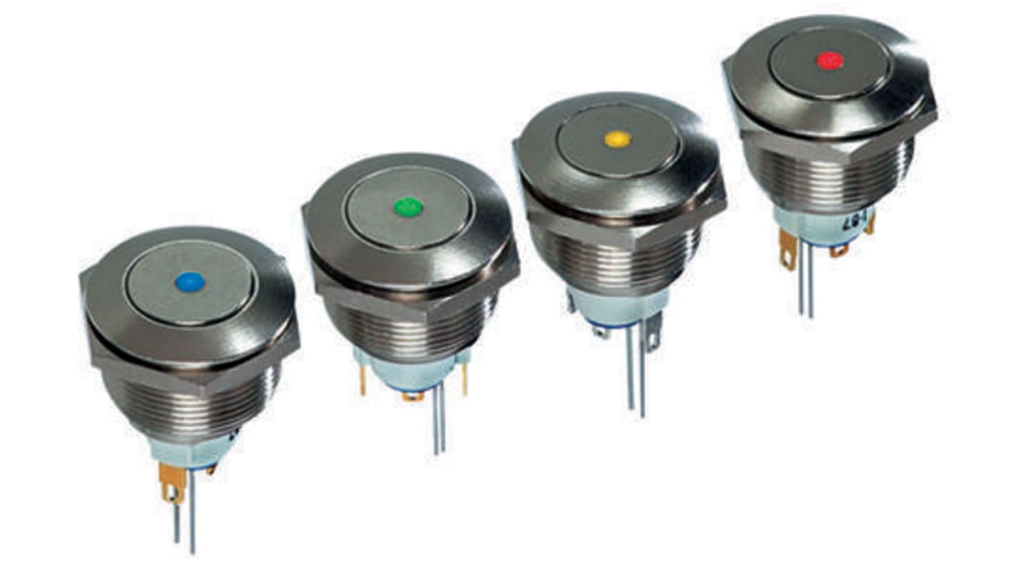AV031L1EA200 | APEM Illuminated Push Button Switch, Latching, Panel ...