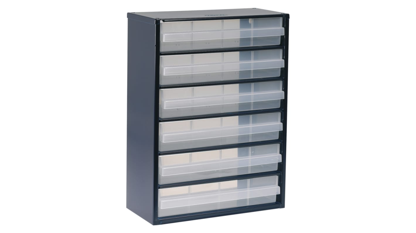 137485 | Raaco 6 Drawer Storage Unit, Steel, 417mm x 306mm x 150mm ...