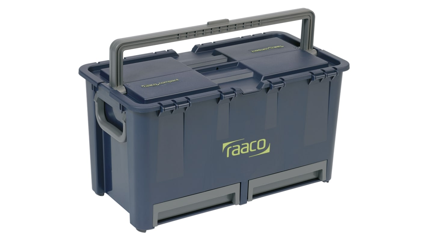136600 | Raaco Compact 47 2 drawers Plastic Tool Box, 540 x 230 x 540mm ...