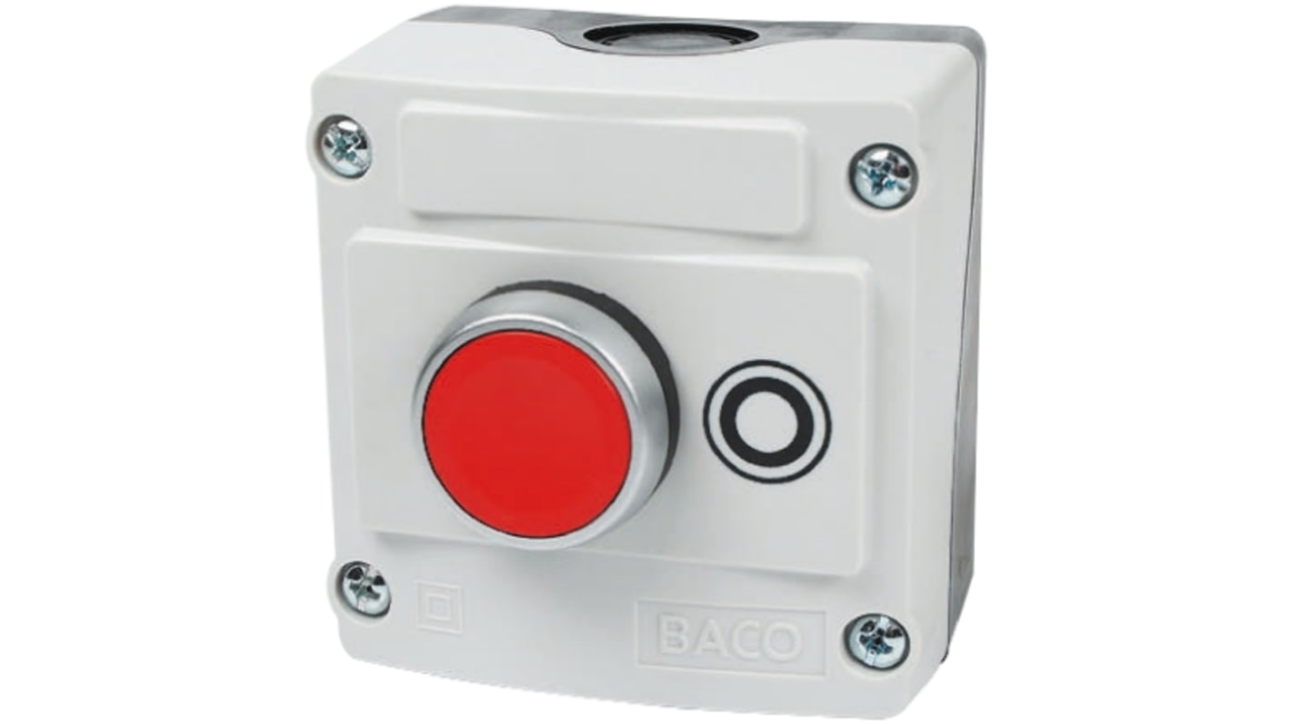 LBX10610 | BACO Enclosed Push Button - SPST, IP66 | RS