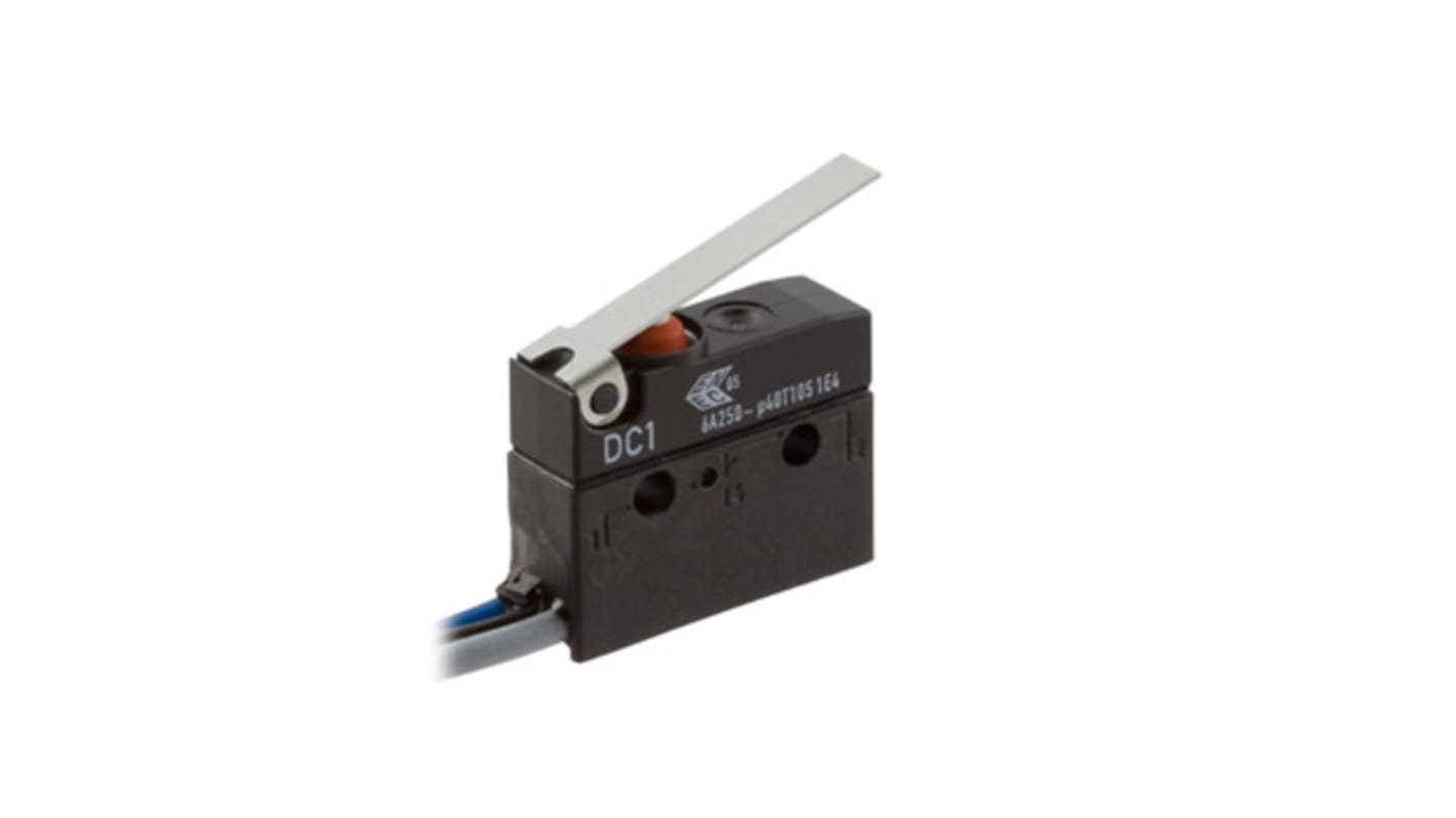 DC1C-C3LC | ZF Lever Micro Switch, Through Hole Terminal, 6 A @ 250 V ac, SPDT, IP6K7 | RS