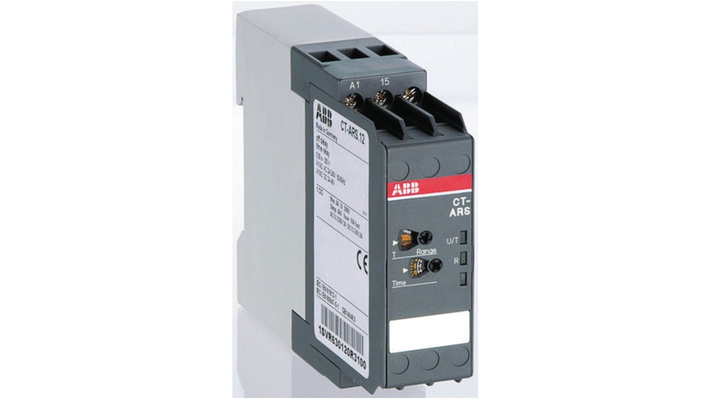 1SVR630120R3100 - CT-ARS.12 | ABB DIN Rail Mount Time Delay Relay, 24 → 240 V ac, 24 → 48V dc, 1 ...
