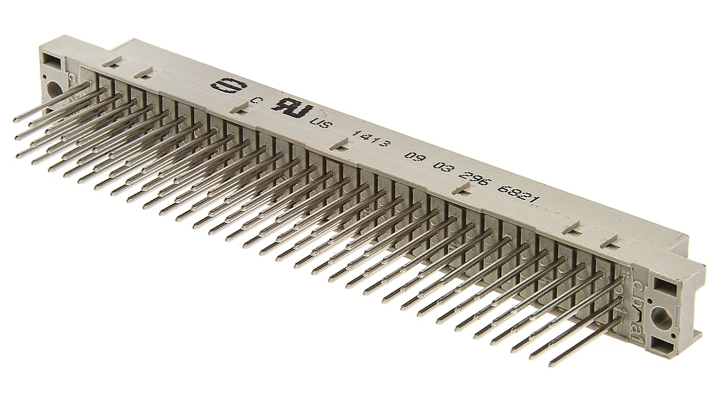 09032966821 | HARTING 96 Way 2.54mm Pitch, Type C Class C2, 3 Row ...