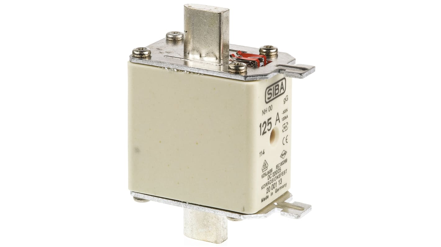 20-001-13/125E1 | SIBA NH-sikring, 125A, Størrelse: NH00, gG 500V ac | RS